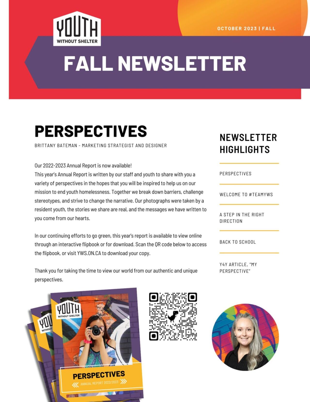 Fall Newsletter | Youth Without Shelter
